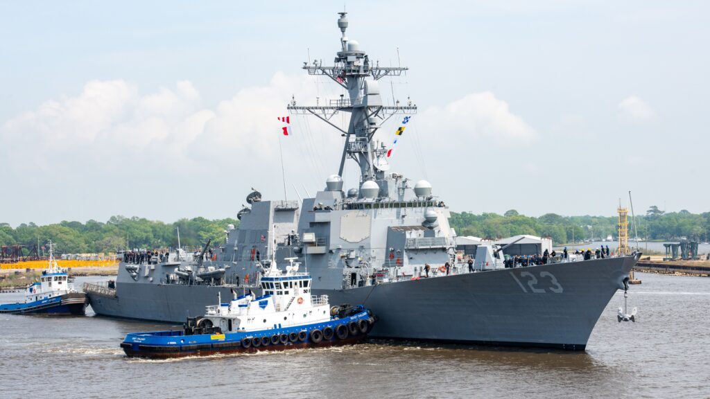 Destroyer Lenah Sutcliffe Higbee (DDG 123) Sailed Away from Ingalls ...