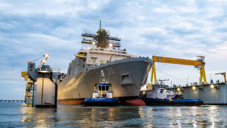 HII LAUNCHES AMPHIBIOUS TRANSPORT DOCK HARRISBURG (LPD 30) - HII